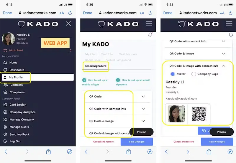 KADO Networks Digital Business Card Review [2023]: step-by-step | KADO
